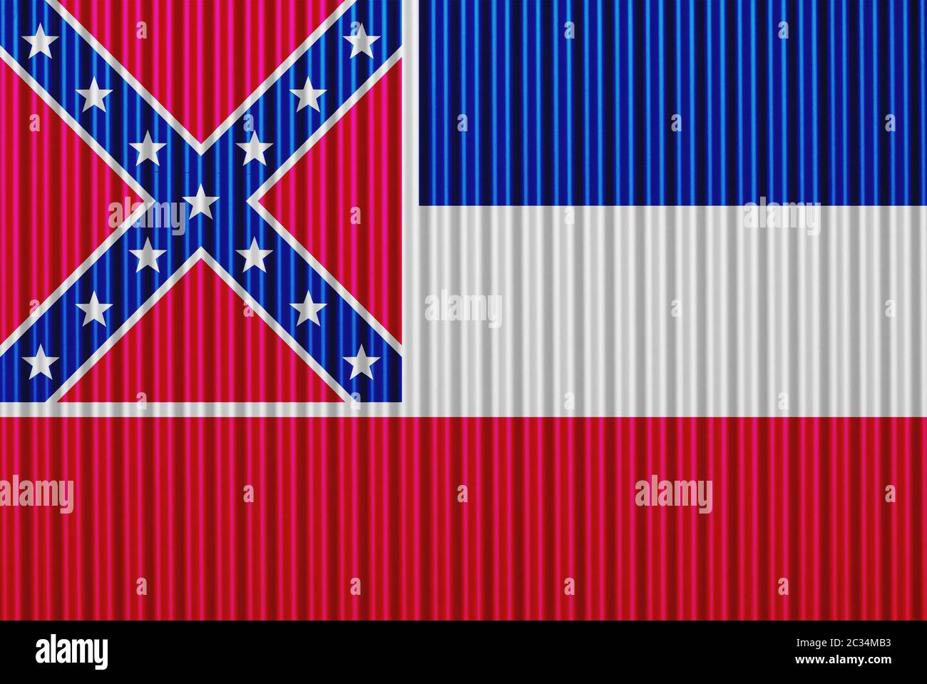 Flag of Mississippi on corrugated iron Stock Photo - Alamy