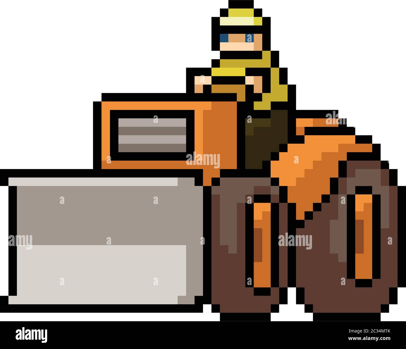 Pixel tractor Cut Out Stock Images & Pictures - Alamy