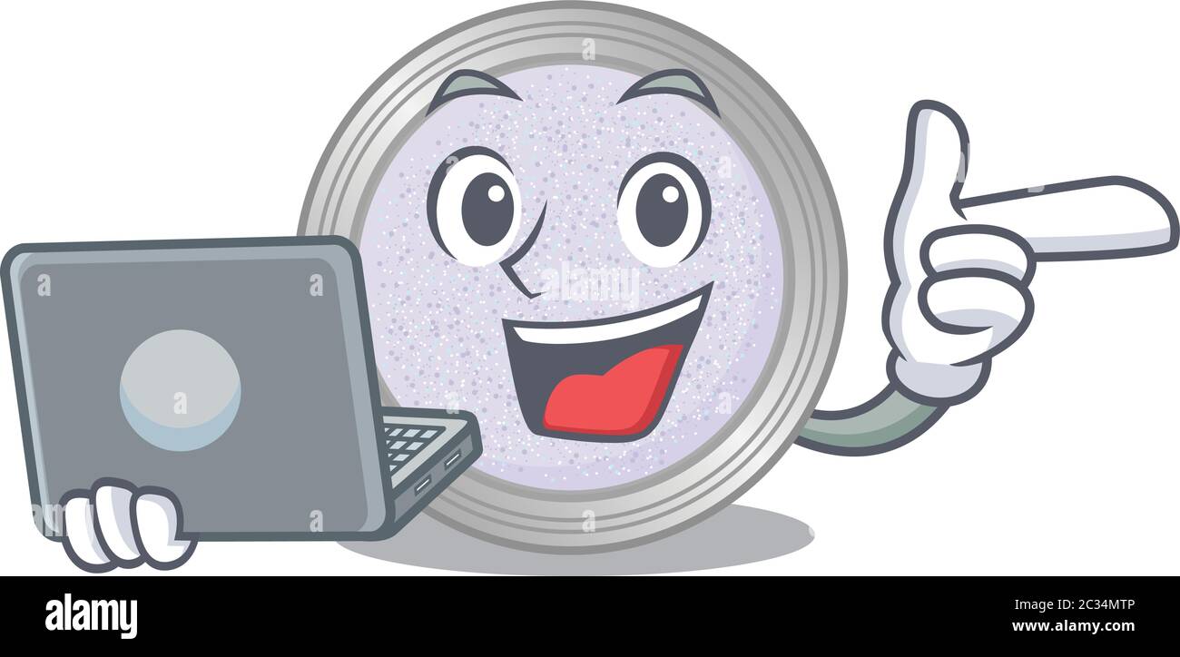 Smart cartoon character of glitter eyeshadow studying at home with a ...