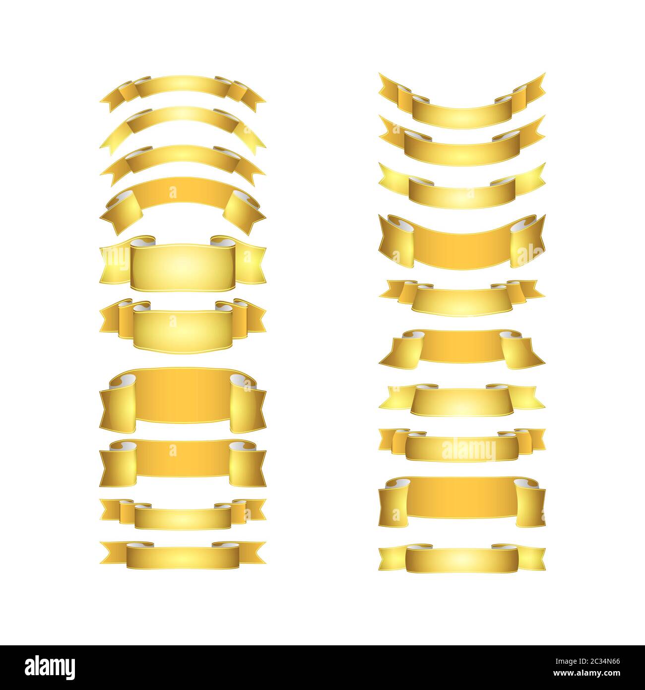 isolated colored satin ribbons set Stock Photo - Alamy