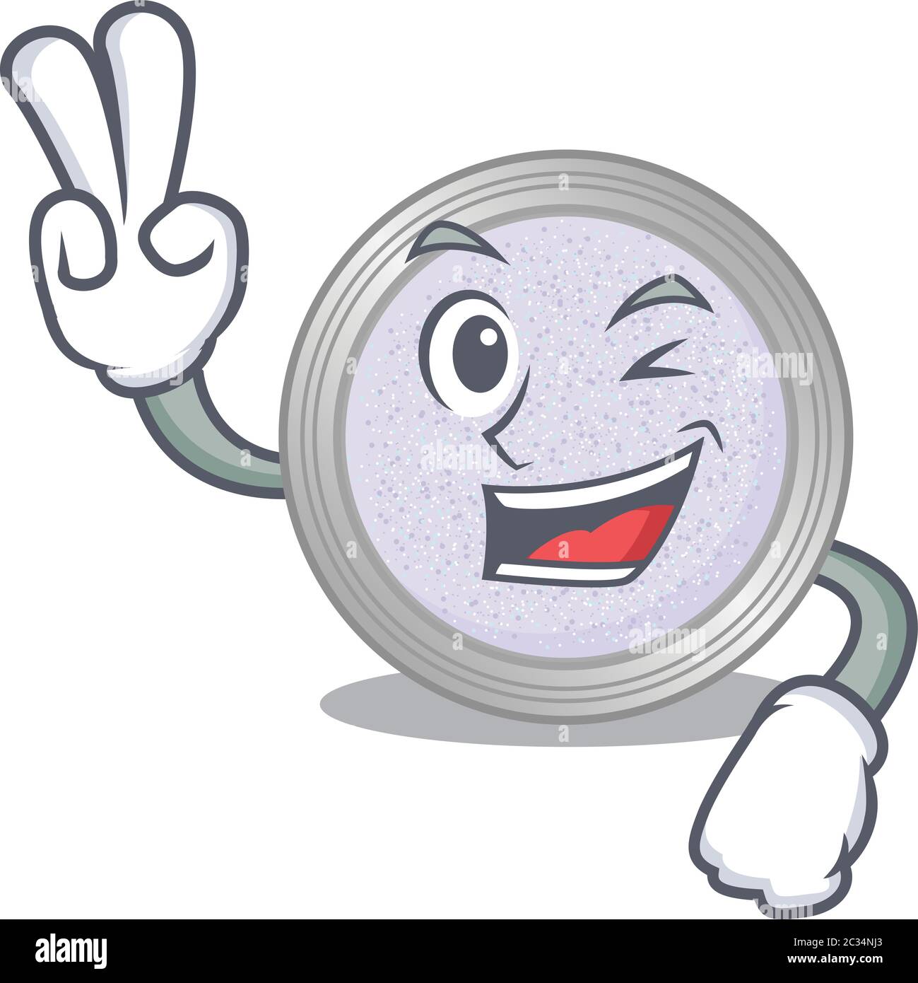 Happy glitter eyeshadow cartoon design concept show two fingers Stock ...