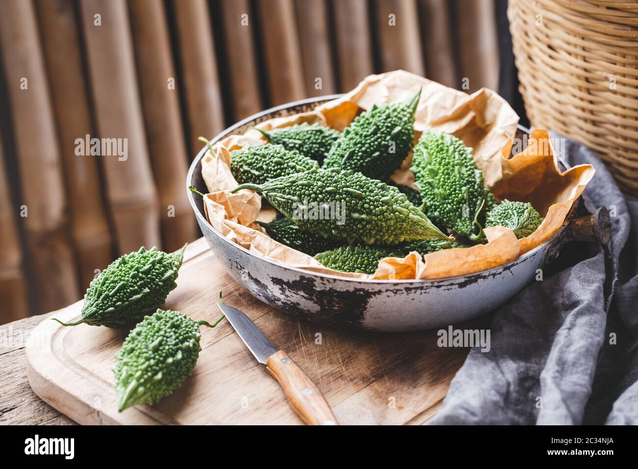 Fresh bitter melon Stock Photo - Alamy