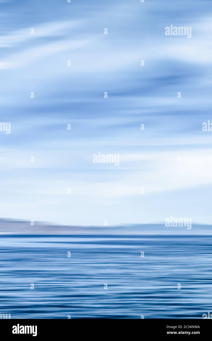 Abstract ocean wall decor background, long exposure view of dreamy ...