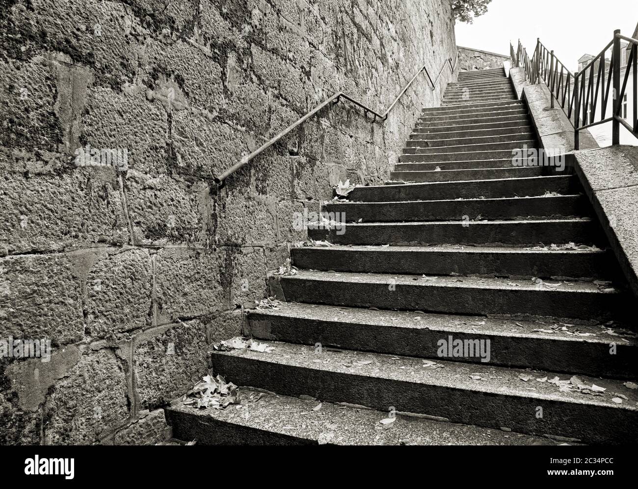Stairs in the historical Old Town of Karlovy Vary in the Czech Republic ...