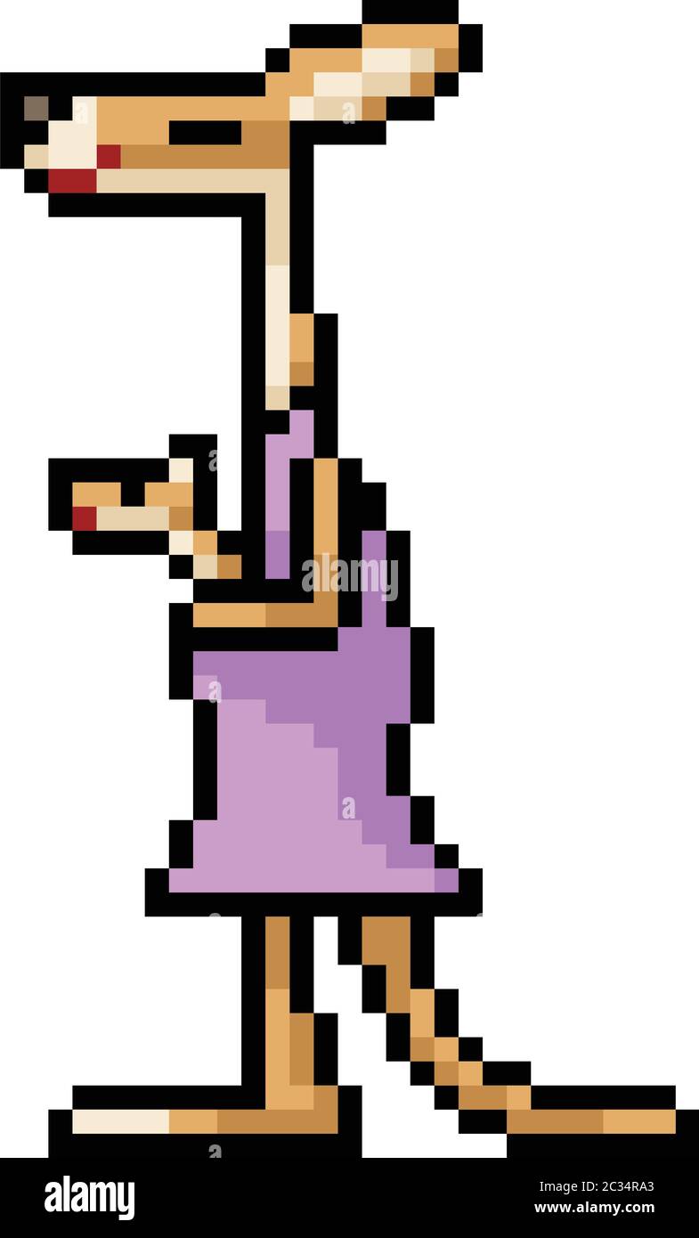 vector pixel art kangaroo isolated cartoon Stock Vector Image & Art - Alamy