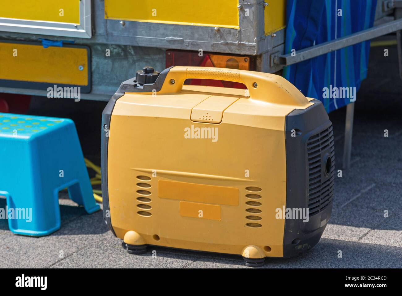 Small Portable Electric Power Generator at Street Stock Photo - Alamy