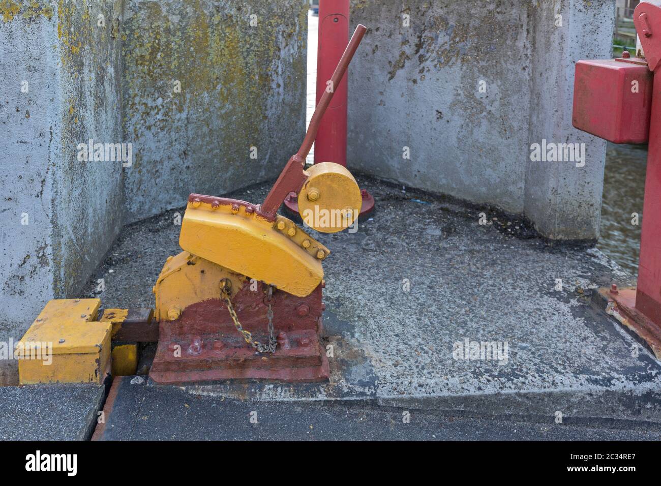Movable Bridge Mechanical Lock Handle Safety Latch Stock Photo - Alamy