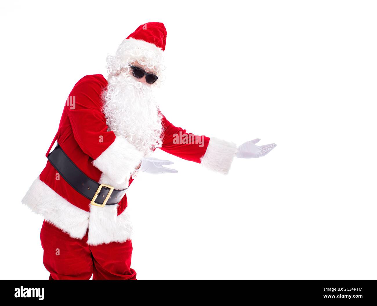 Happy Santa Claus isolated on white background Stock Photo - Alamy