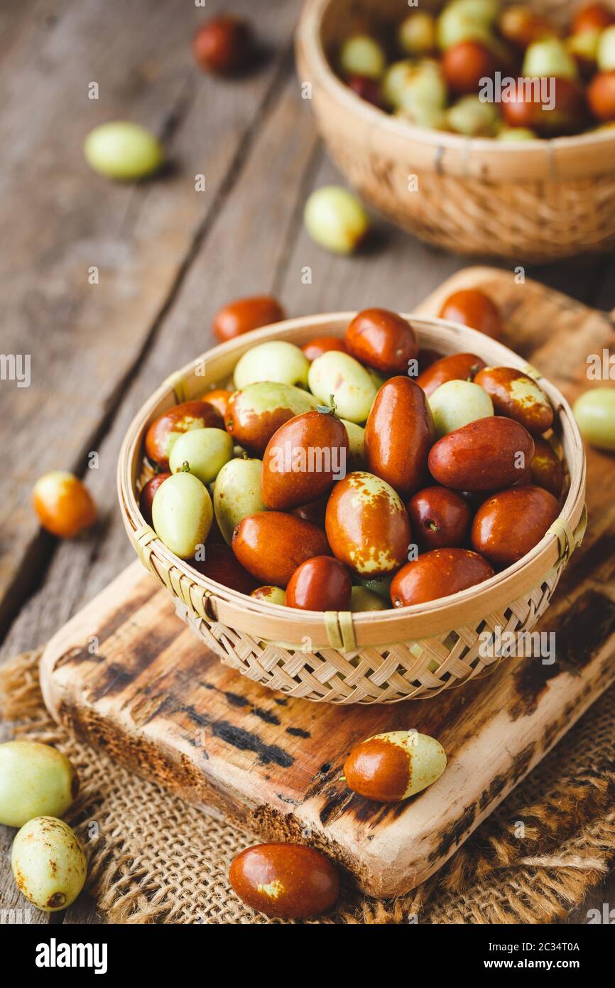 Chinese date fruits-Ziziphus jujuba fruits Stock Photo - Alamy