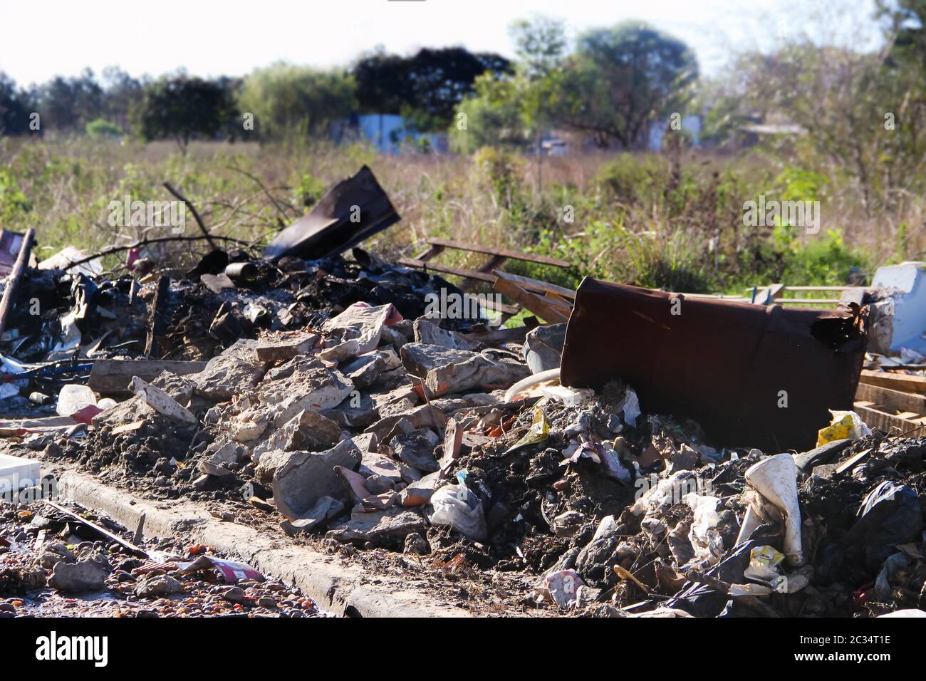 landfill with human waste that contaminates the environment Stock Photo ...