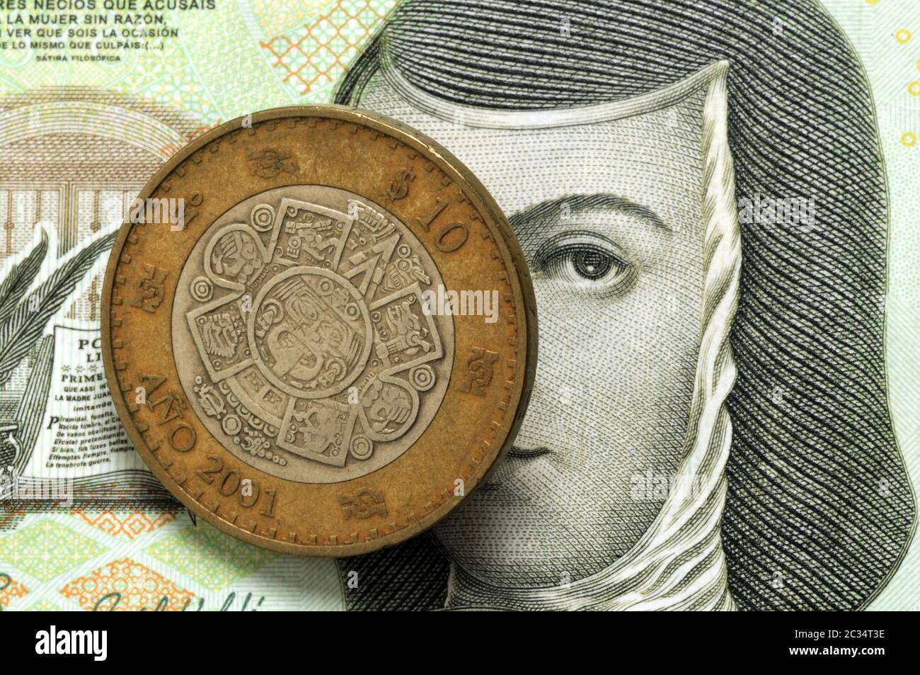 Mexican coins 2001 hi-res stock photography and images - Alamy