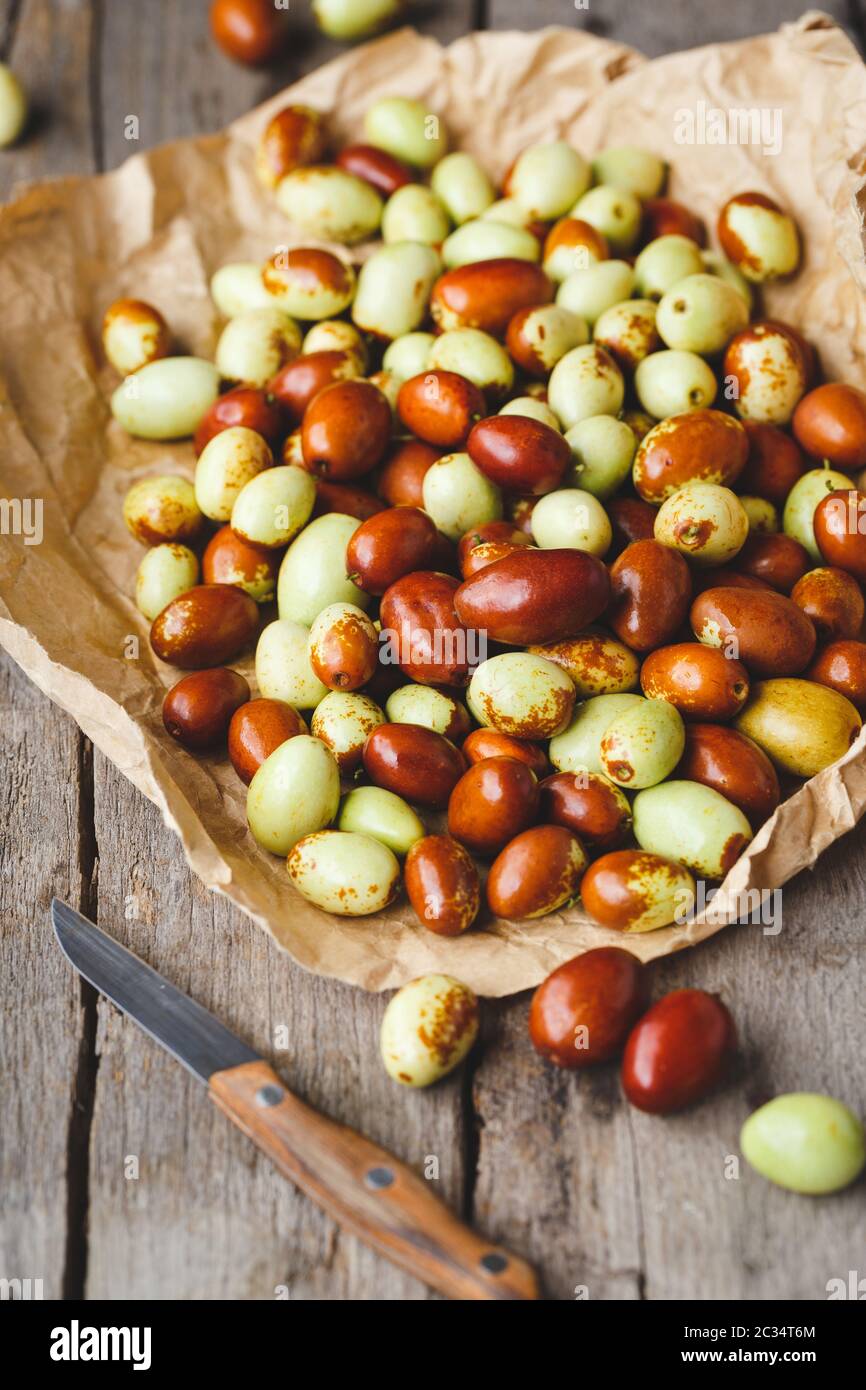 Chinese date fruits-Ziziphus jujuba fruits Stock Photo - Alamy