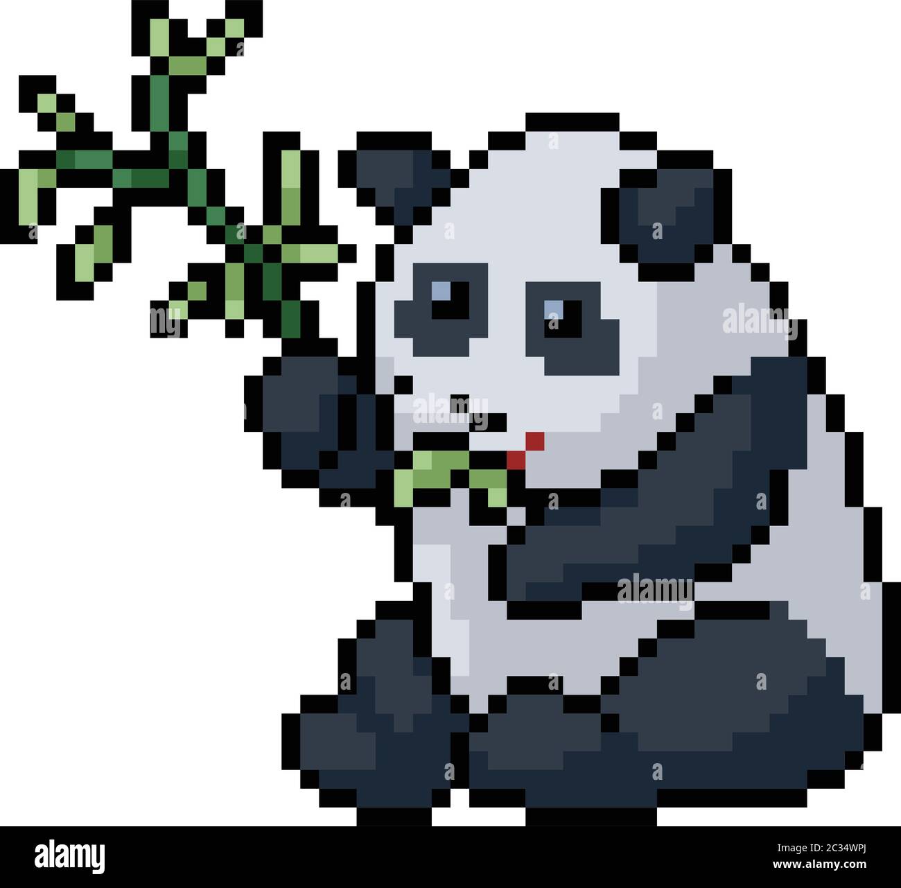 Vector Pixel Art Panda Isolated Cartoon Stock Vector Image And Art Alamy