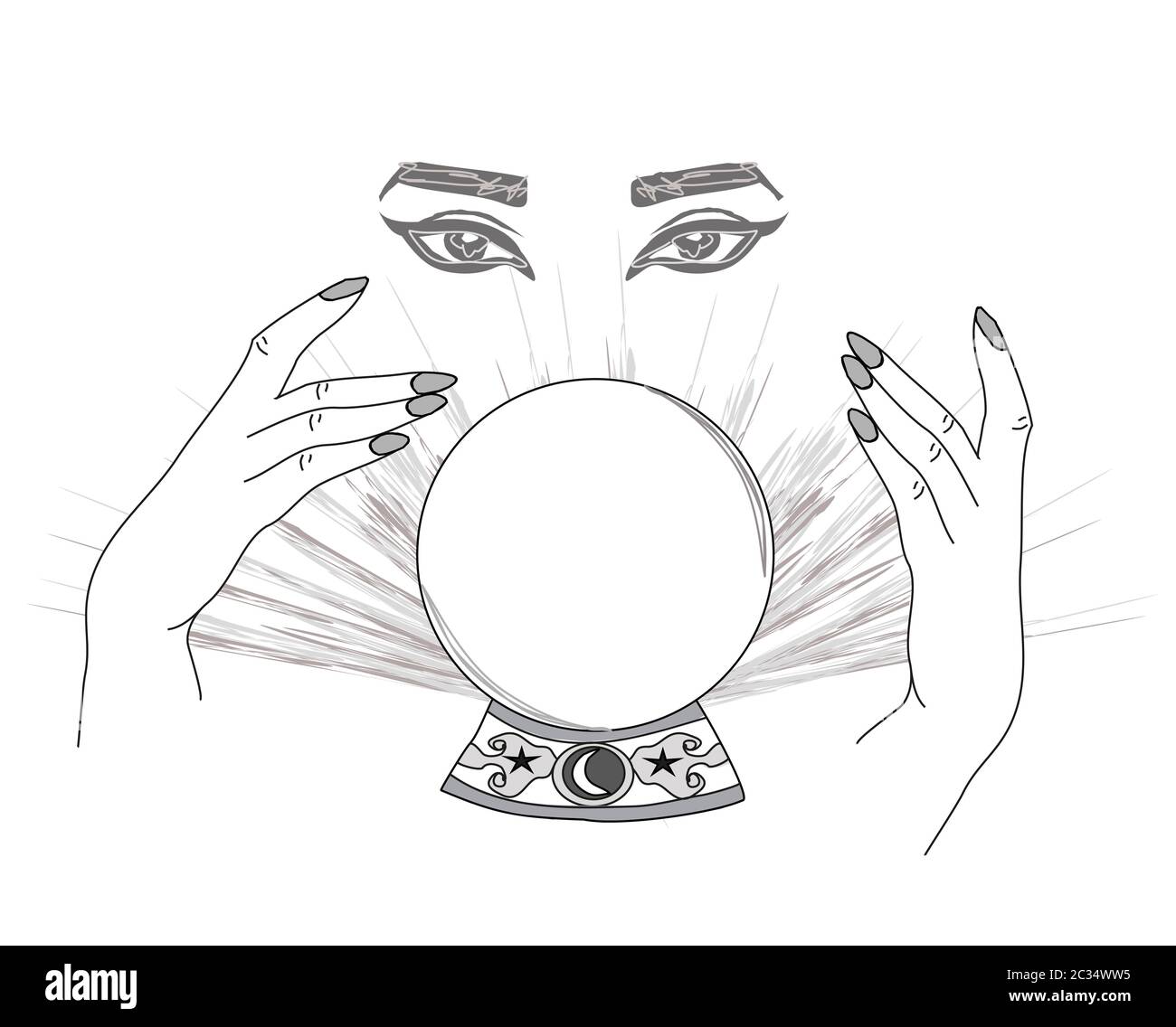 Fortune Teller Crystal Ball Drawing