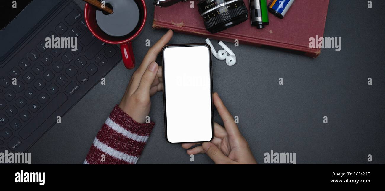 Overhead shot female workspace hi-res stock photography and images - Alamy