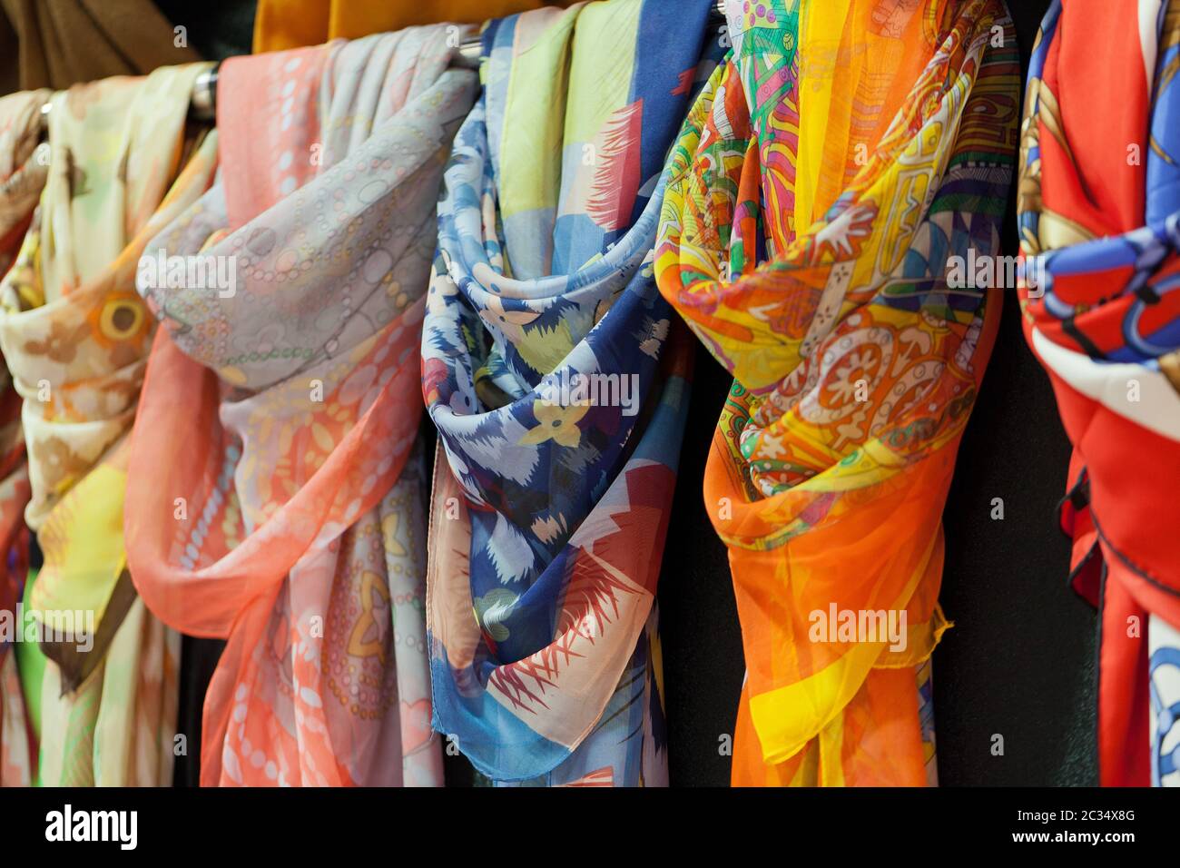 Turkish colourful fabrics from the silk and the cotton Stock Photo - Alamy