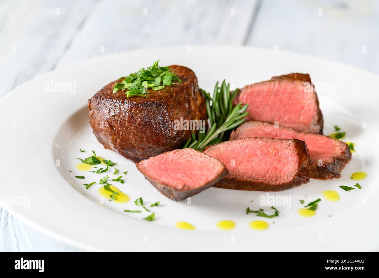Filet mignon plate white background hi-res stock photography and images - Alamy