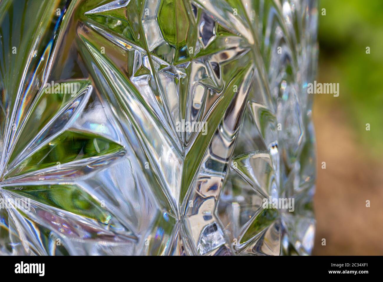 Macro abstract art background of beautiful lead crystal glass texture ...