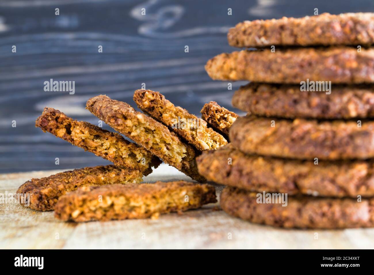 round-shaped cookies made from ordinary ingredients, home baking ...