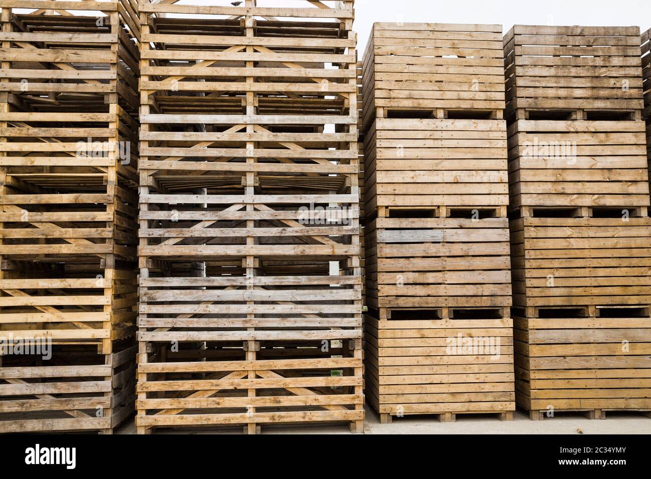 old wooden boxes for storing vegetables and fruit harvest after harvest ...