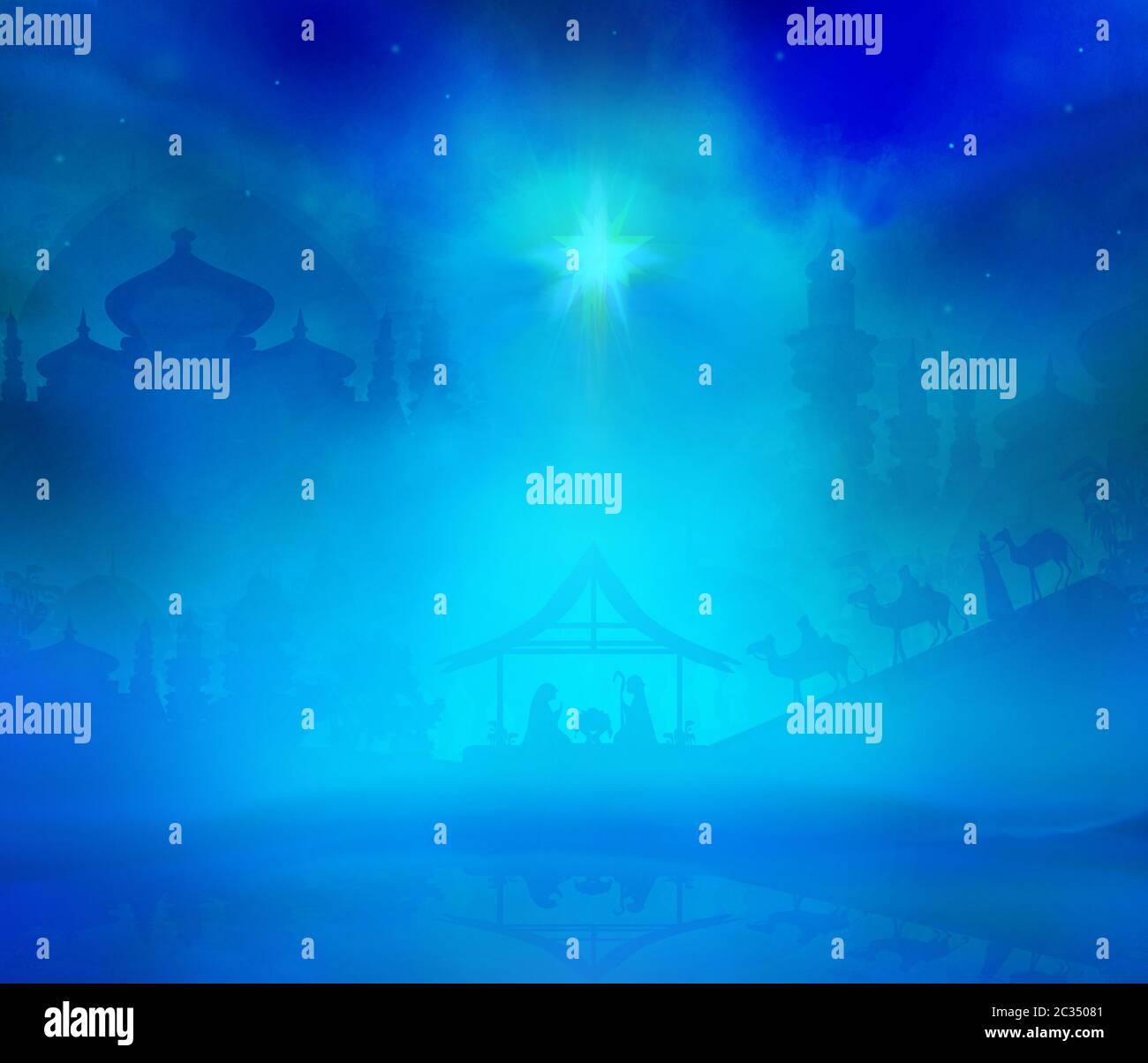 Biblical scene - birth of Jesus in Bethlehem Stock Photo - Alamy