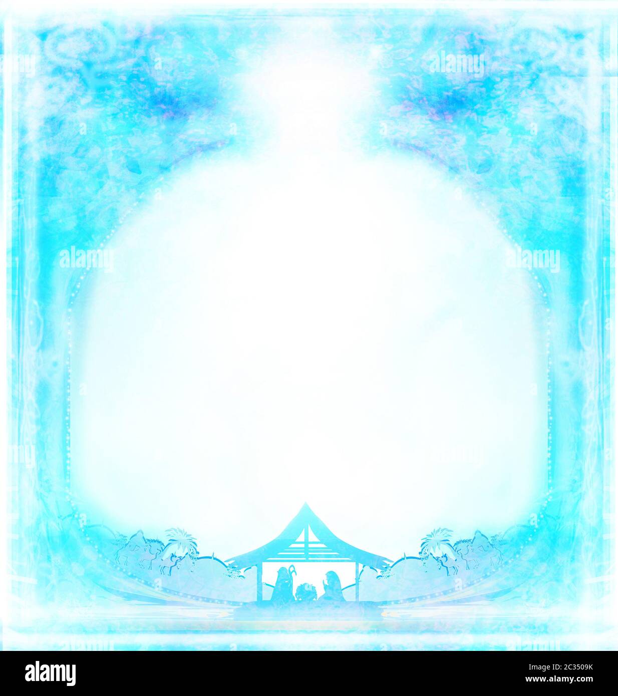 Baby jesus in the manger prayer card hi-res stock photography and ...