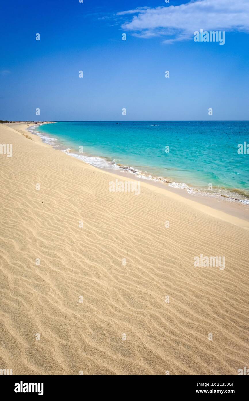Ponta preta beach and dune in Santa Maria, Sal Island, Cape Verde ...