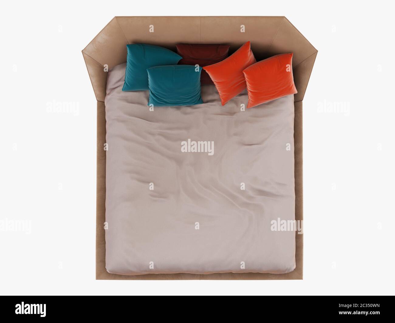 3d rendering bed top view hi-res stock photography and images - Alamy