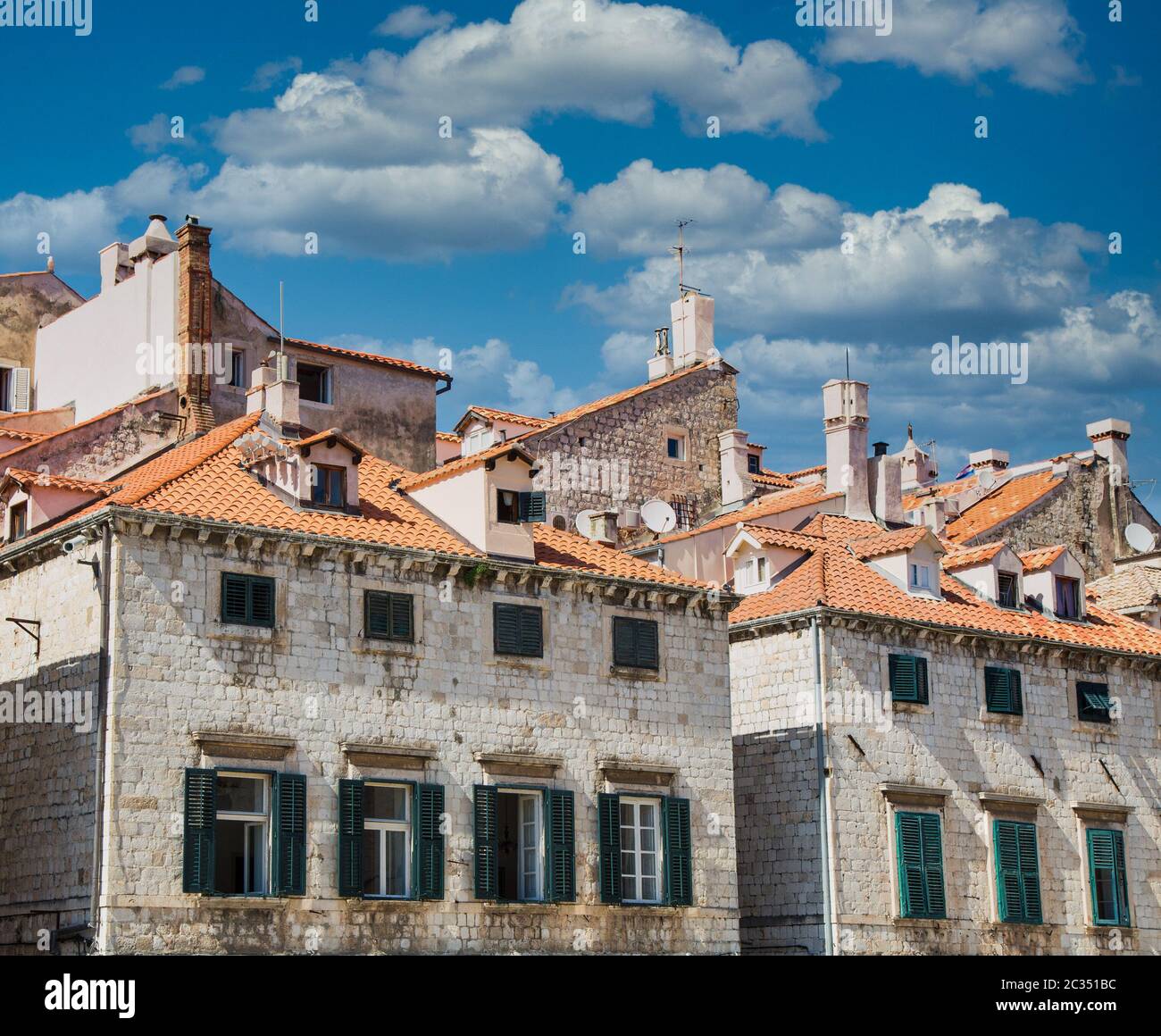 Old Stone buildings in the walled city of Dubrovnik, Croatia Stock ...