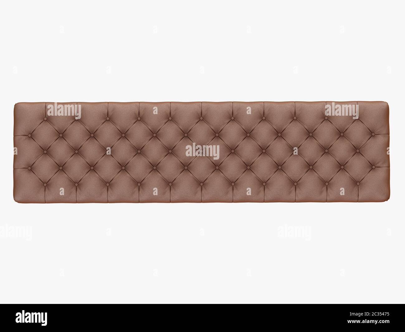 Brown bench capitone on a steel frame top view 3d rendering Stock Photo ...