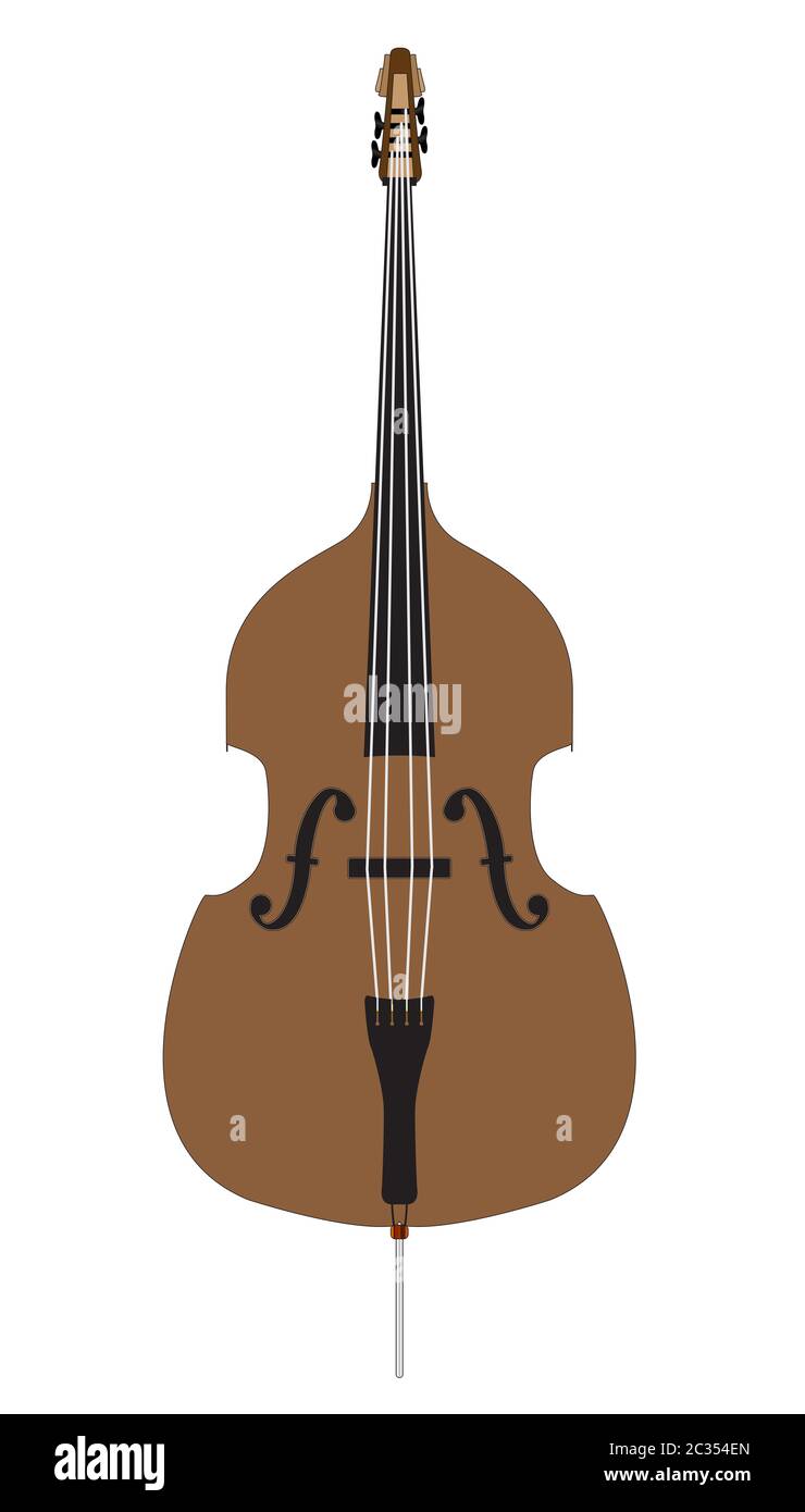 A cartoon style isolated and traditional double bass Stock Photo - Alamy