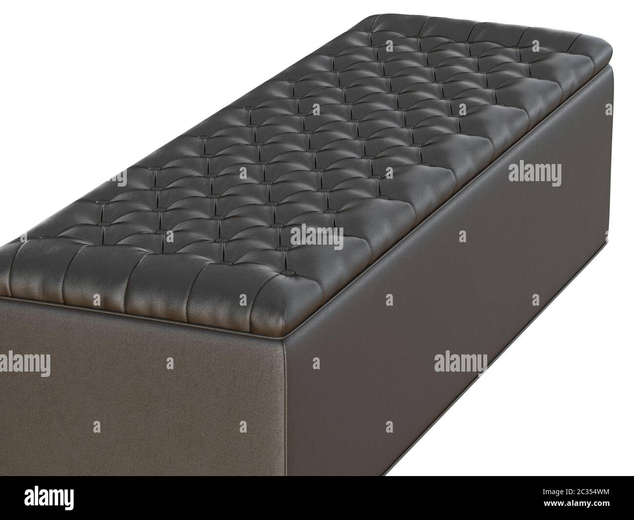 Bench black leather capitone on a white background 3d rendering Stock ...