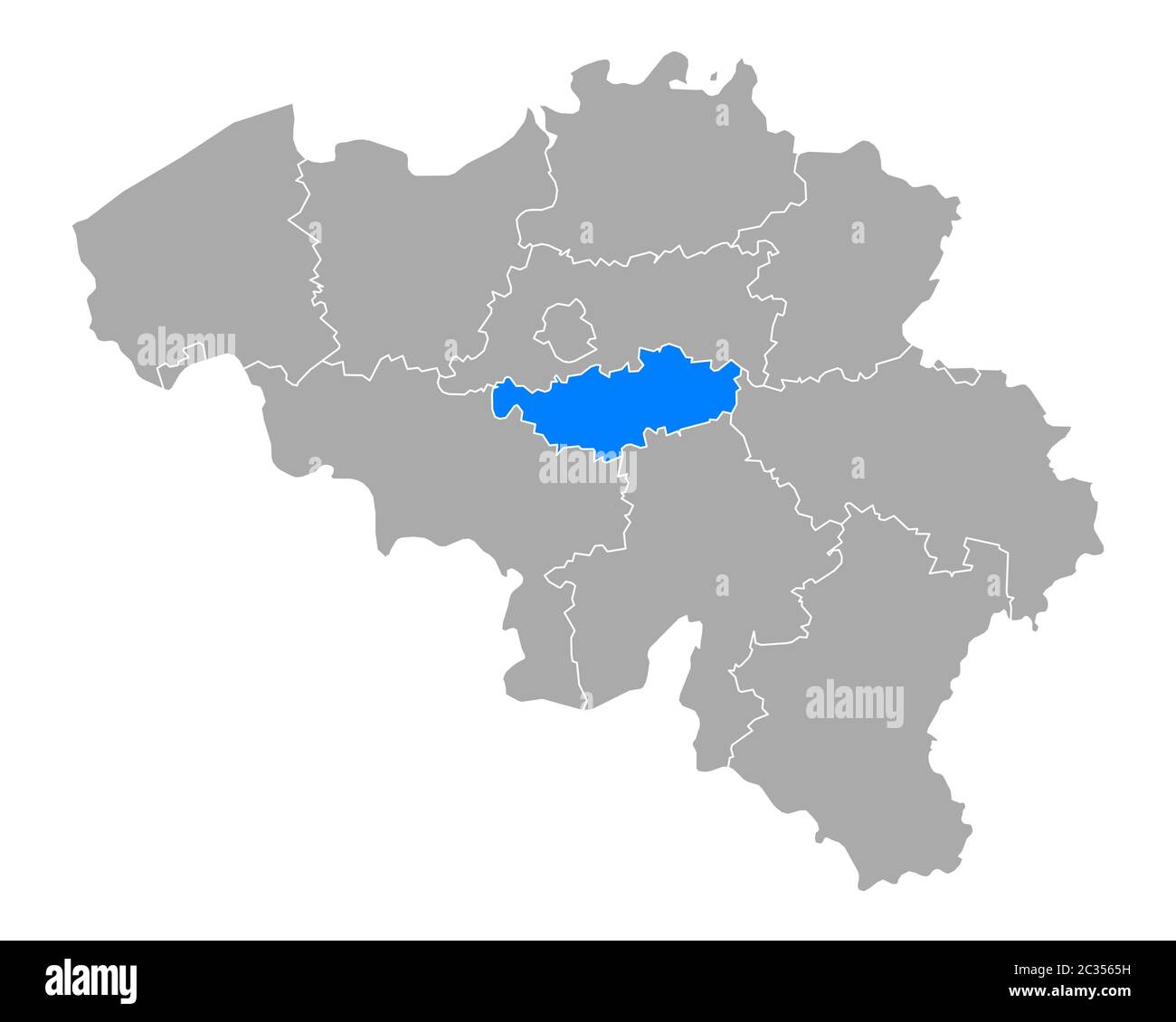 Map of Walloon Brabant in Belgium Stock Photo - Alamy