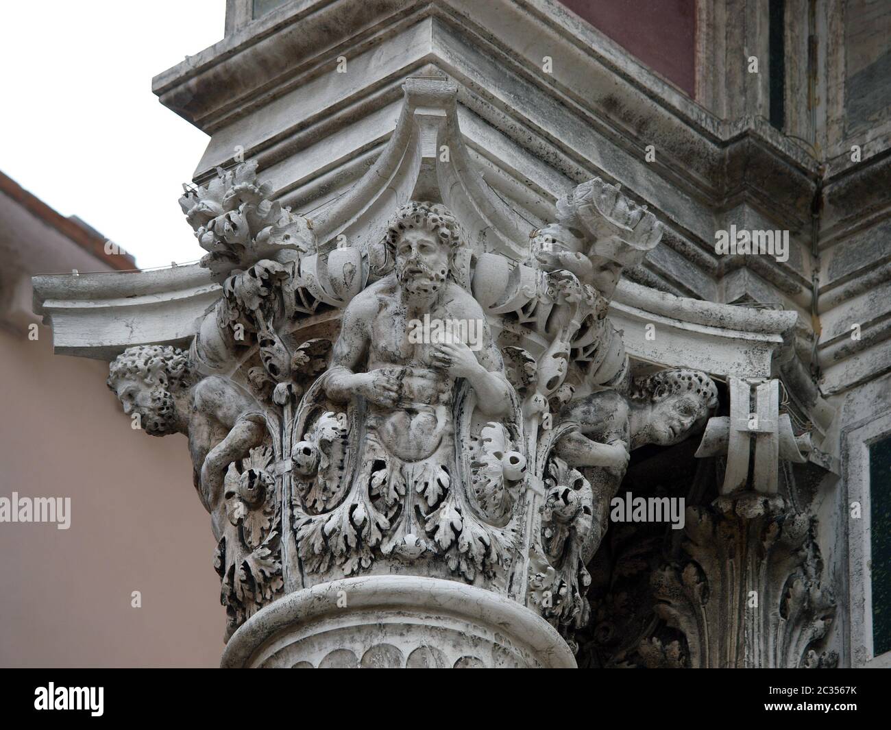 Capital from Façade of San Rocco Church - Venice Italy Stock Photo - Alamy