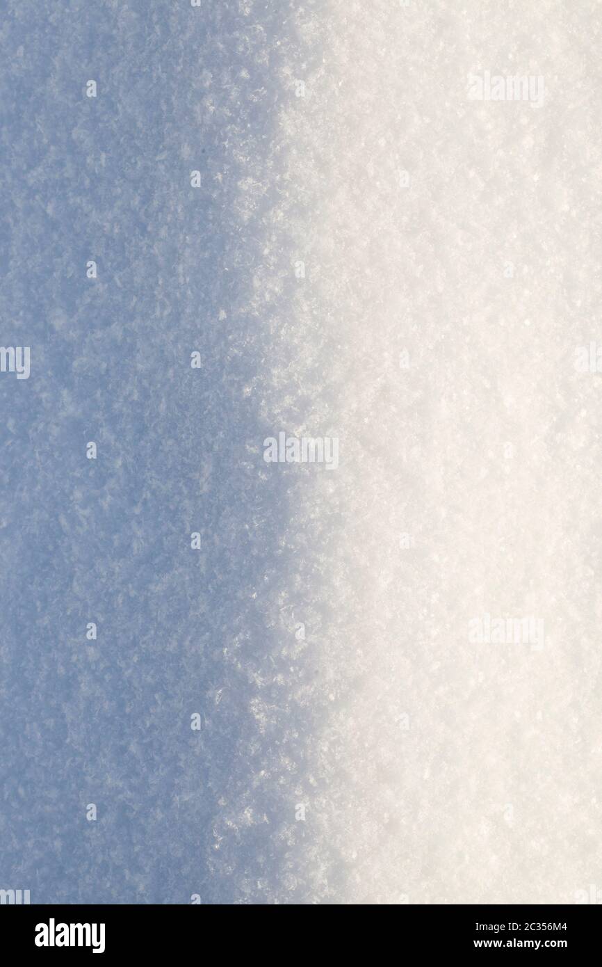 white pure snow after blizzards and snowfalls, deep snowdrifts in Sunny ...