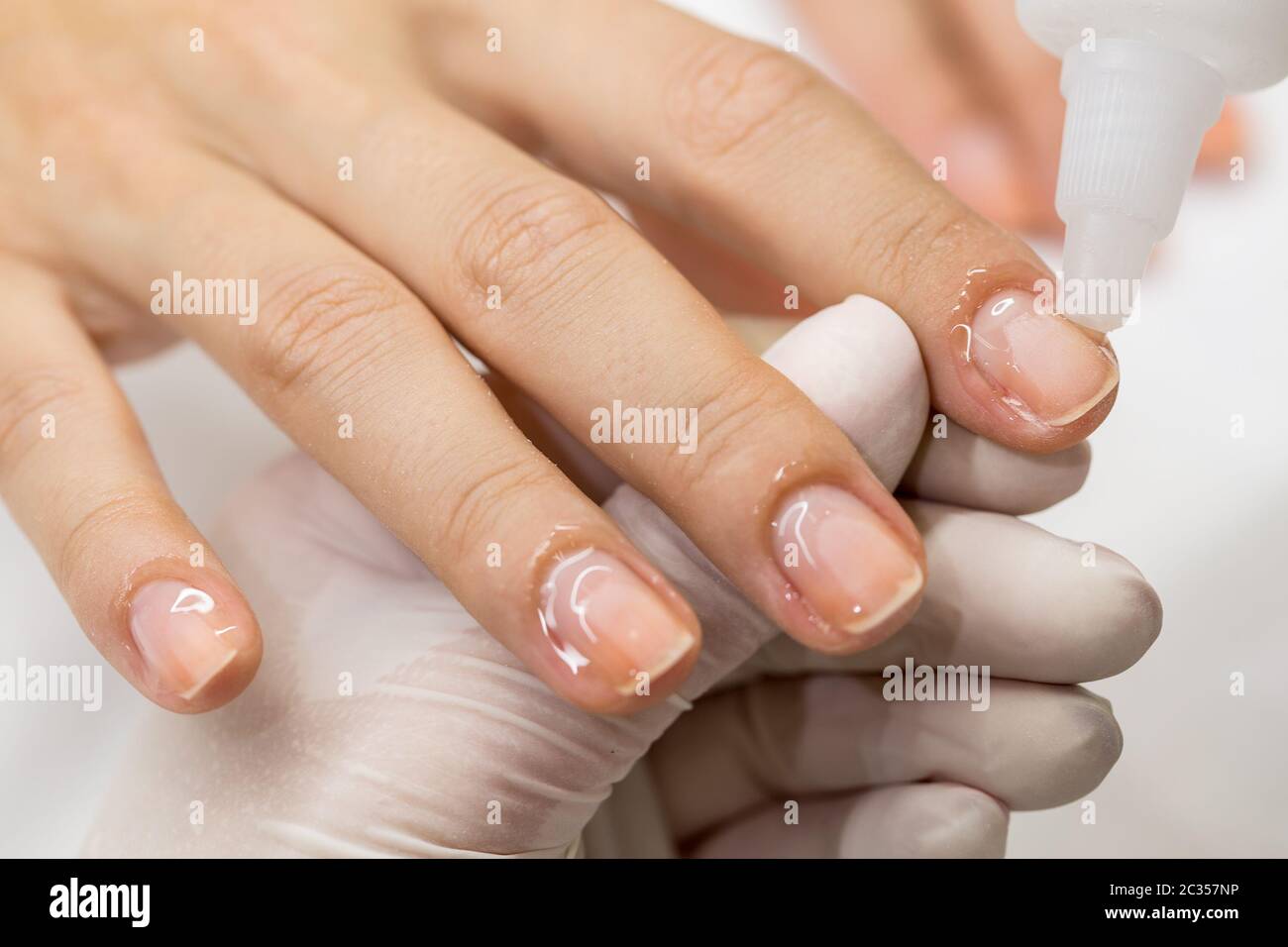 Manicure process in a beauty salon Stock Photo - Alamy