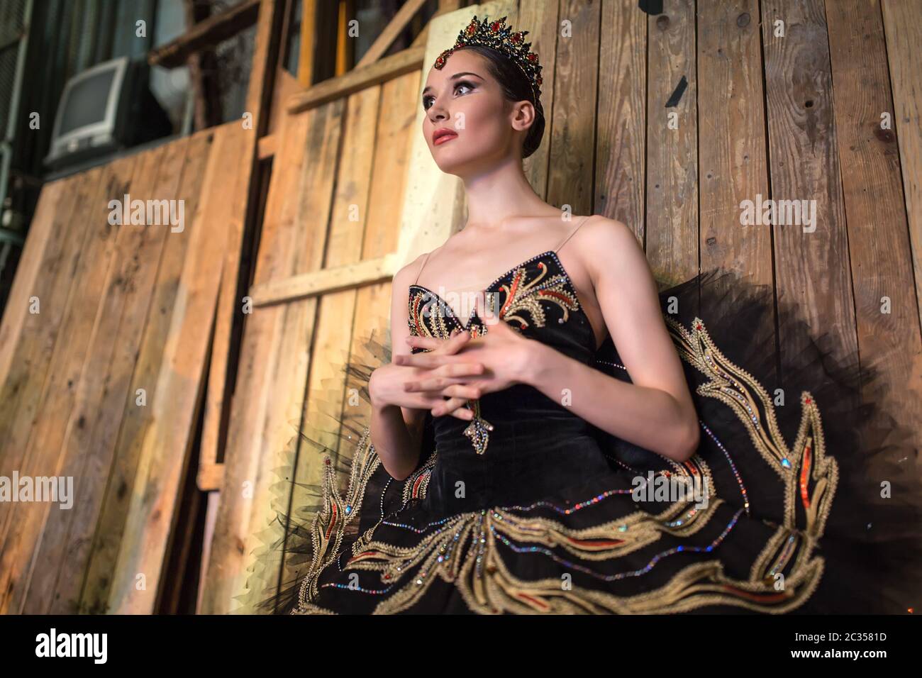 Ballerina standing backstage before going on stage Stock Photo - Alamy