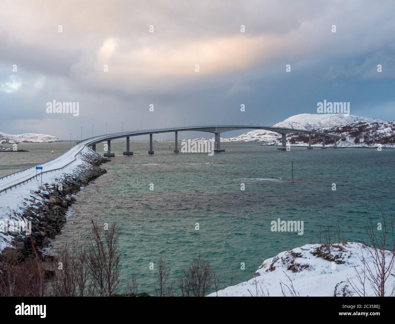 The fishing village of Sommaroy covers the island of Store Sommaroya as ...