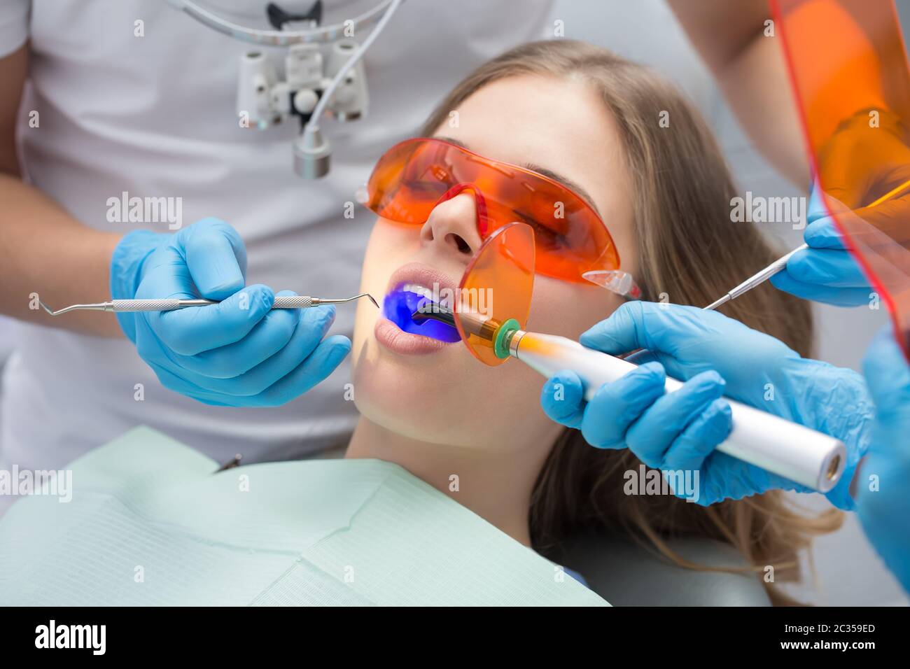 Tooth filling ultraviolet lamp Stock Photo - Alamy