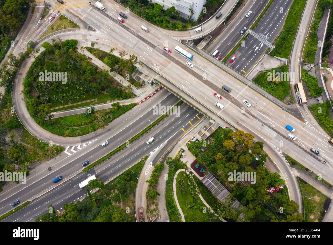 Top view hong kong intersection hi-res stock photography and images - Alamy