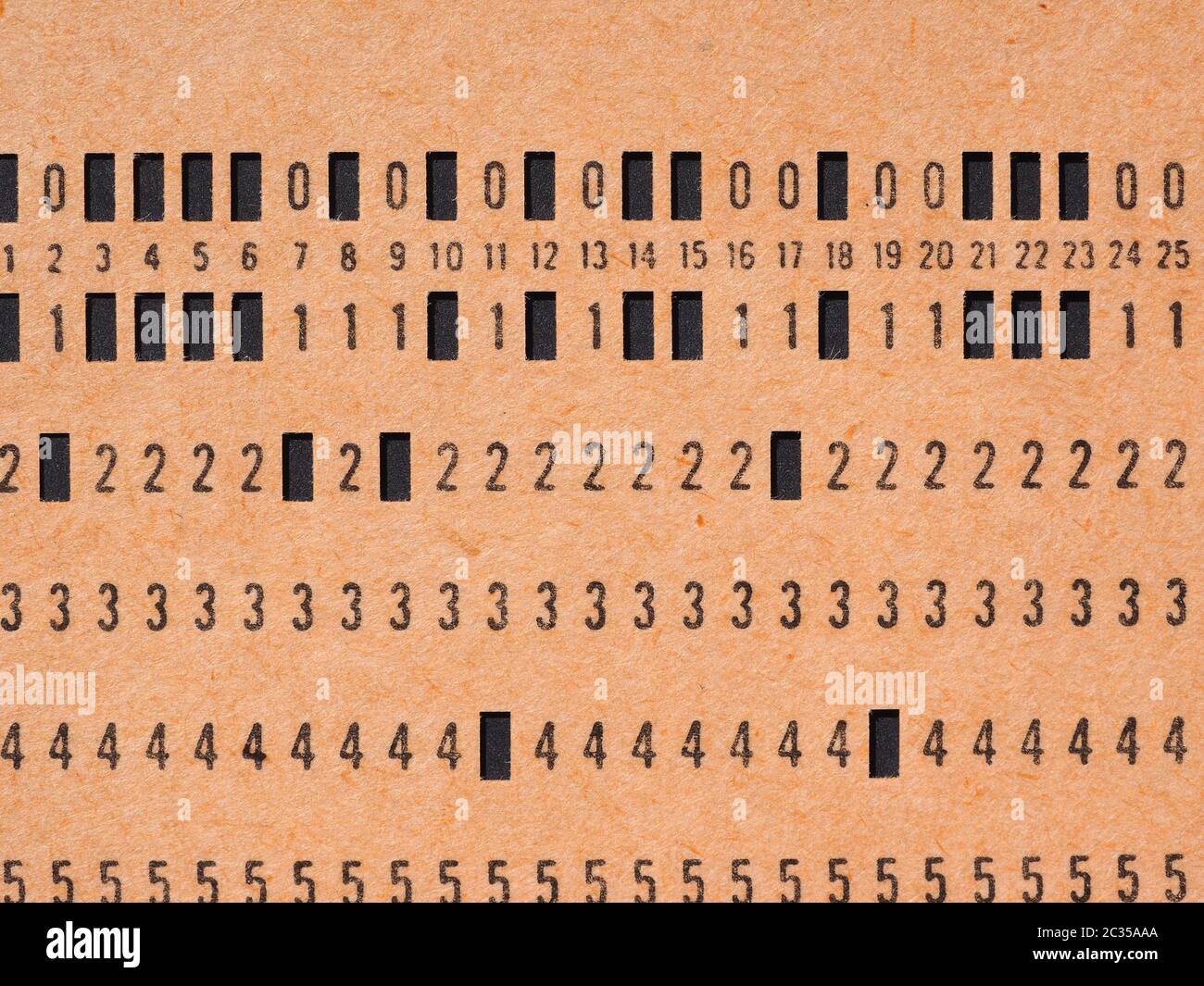 vintage punched card for computer data storage and programming Stock ...