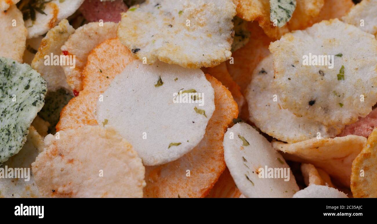 Japanese rice cracker on plate Stock Photo - Alamy