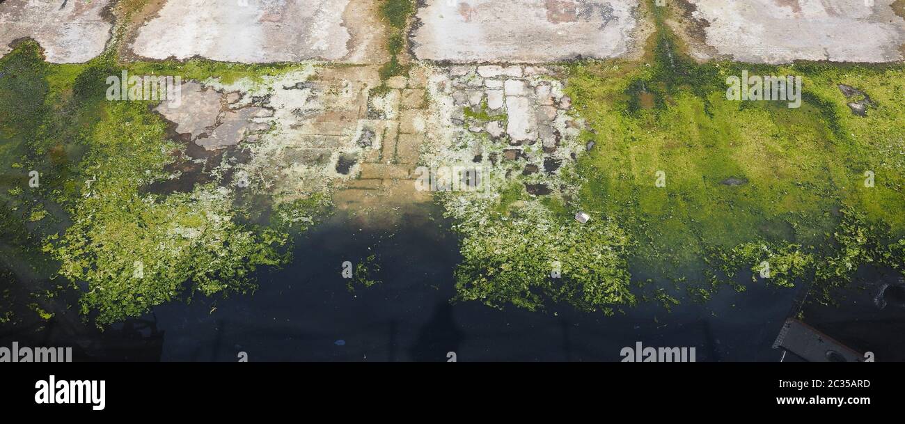 Ancient underwater ruins at the bottom of a now dry dock Stock Photo ...
