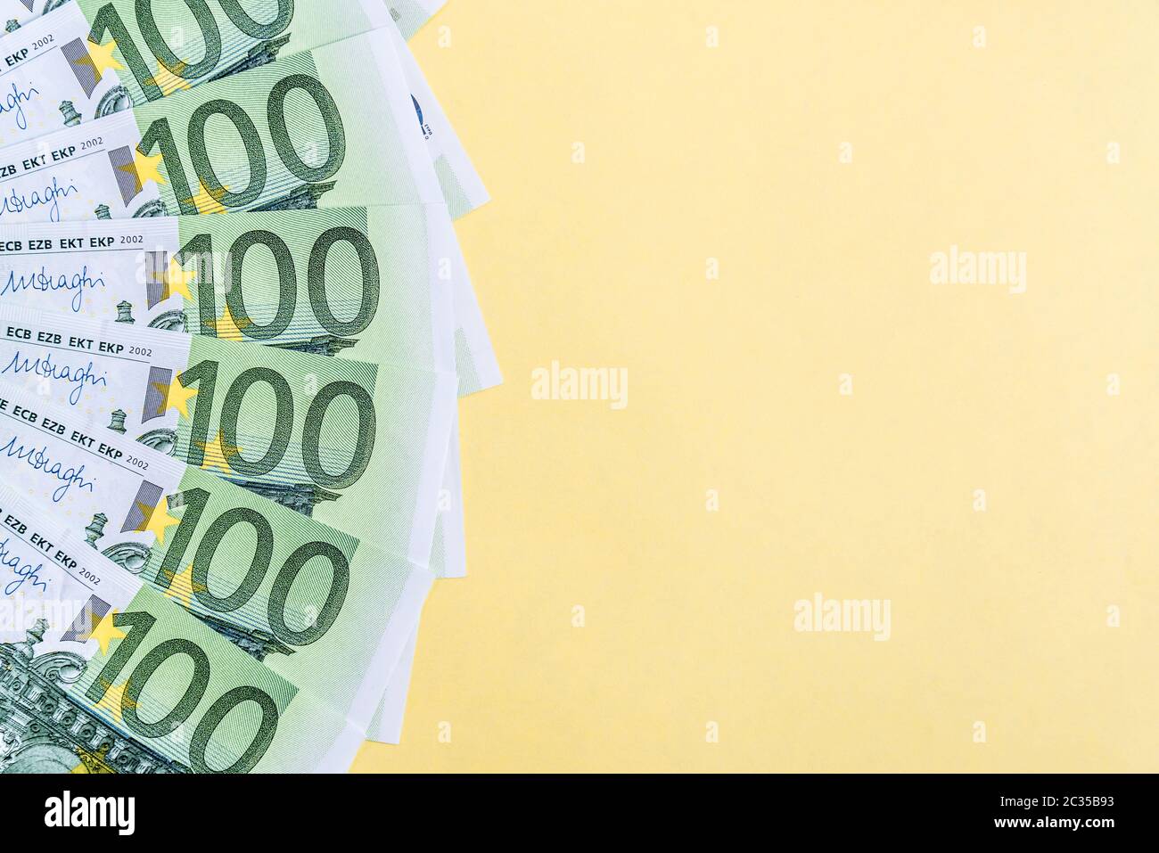 Euro Money. euro cash yellow background. Euro Money Banknotes Stock ...