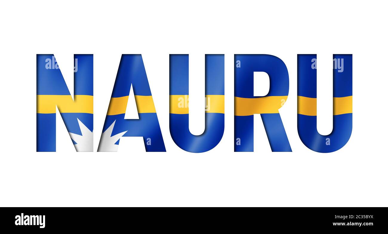 Nauru flag text font. National symbol background Stock Photo - Alamy