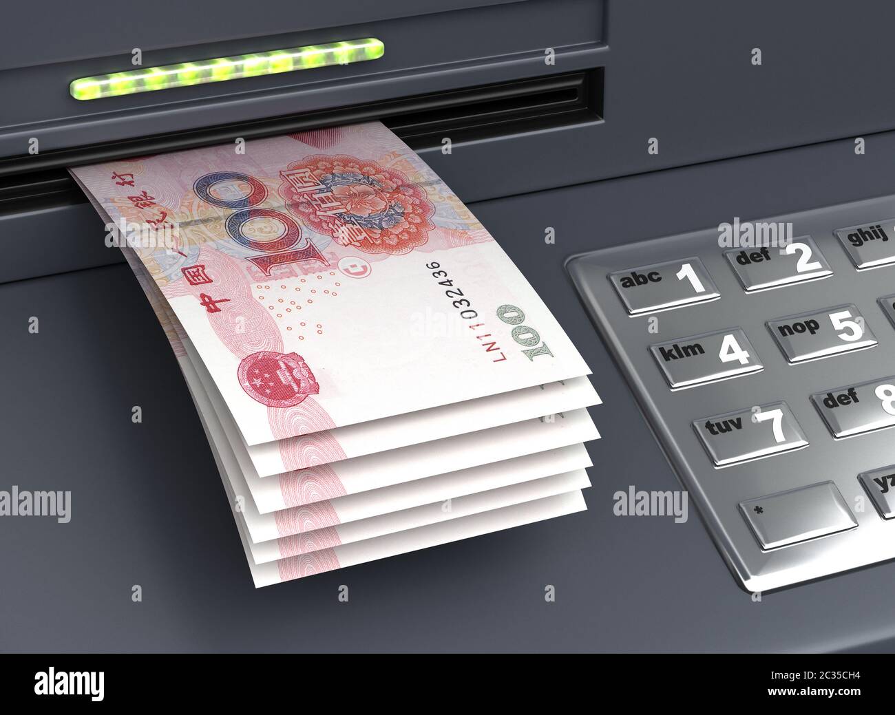 Withdrawal Chinese Yuan From The ATM Stock Photo - Alamy