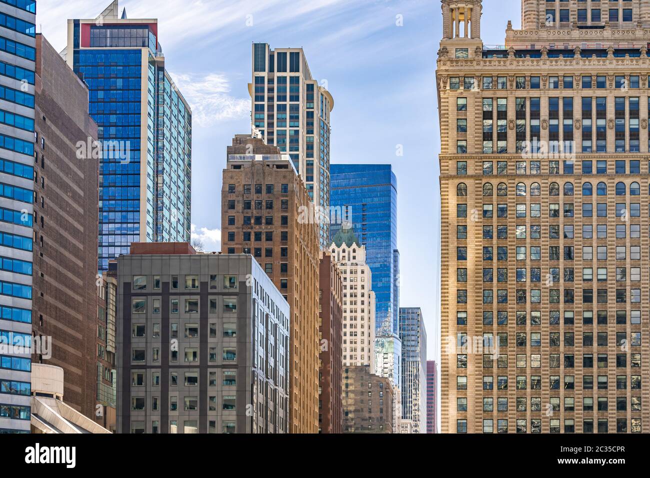 Closeup of building skylines skyscraper in Chicago IL USA Stock Photo ...