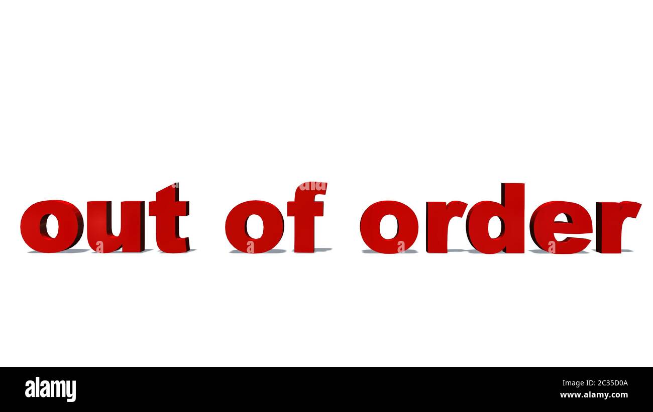 Lettering out of order in front view Stock Photo - Alamy