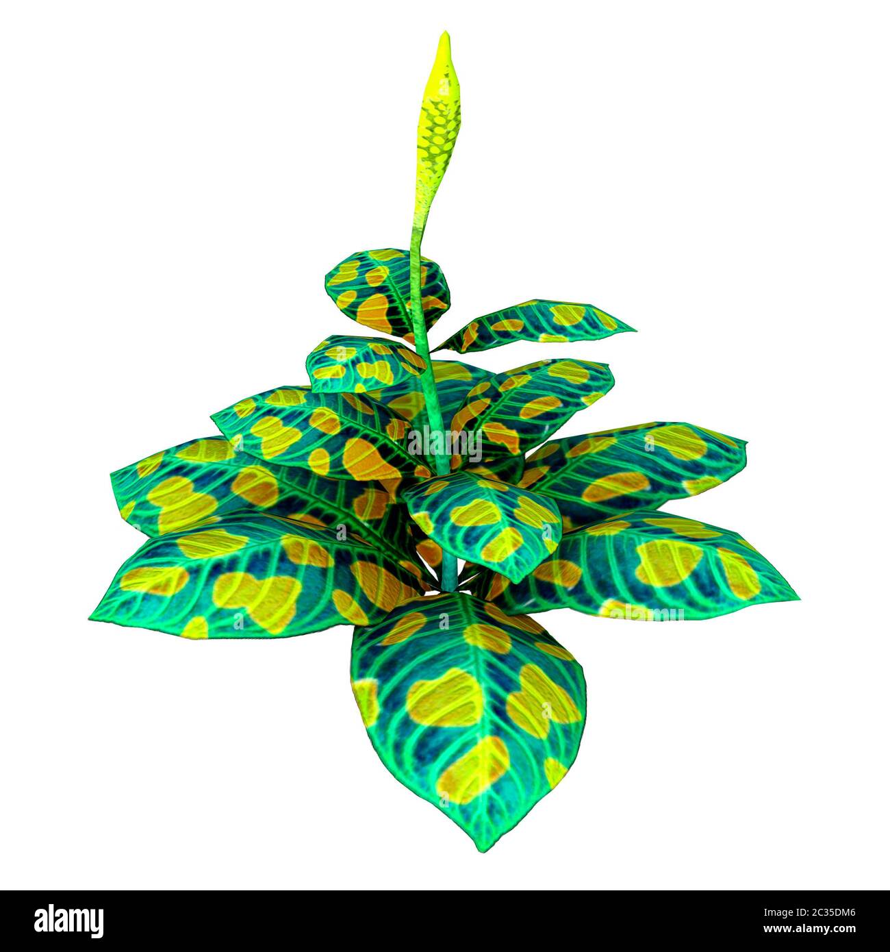 3D rendering of a fantasy alien plant isolated on white background ...