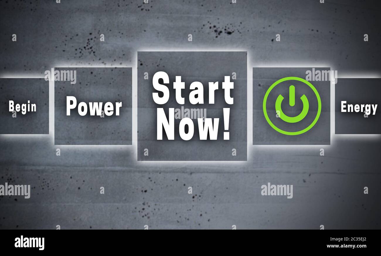 Start now touchscreen concept background Stock Photo - Alamy